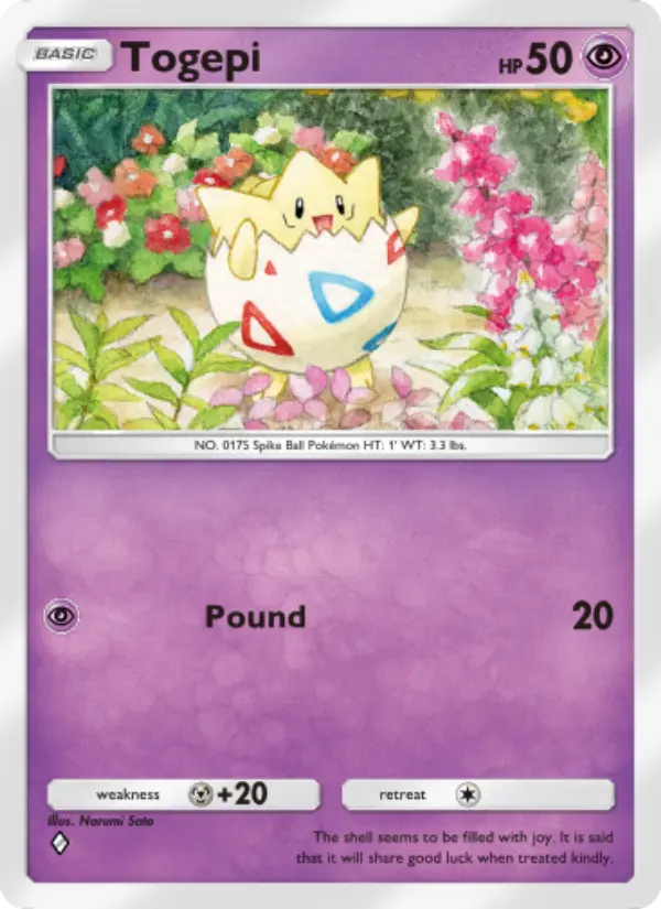 Entei Togepi Pokémon Card Das 90 - Anime Collection Kira Card - Rare ...